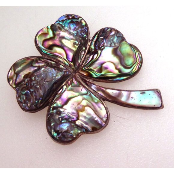 Sjb | Jewelry | Colorful Mexican Sterling Silver Abalone Shell 4 Leaf ...